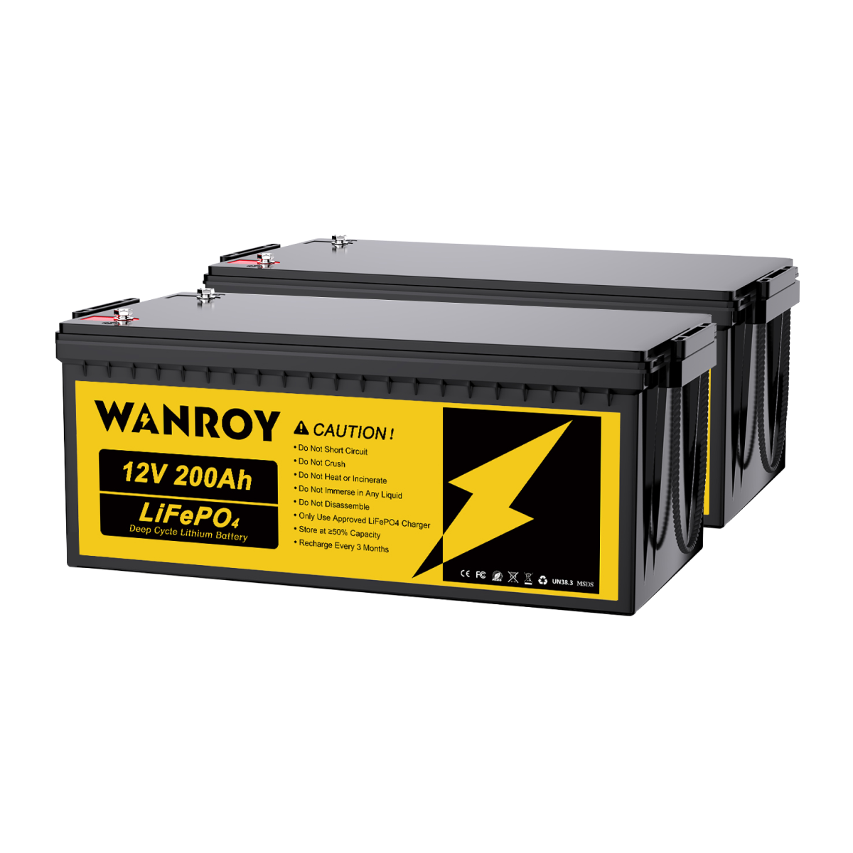 12V 200Ah LiFePO4 Battery With 100A BMS WANROY 12V 200Ah LiFePO4 Battery With 100A BMS WANROY