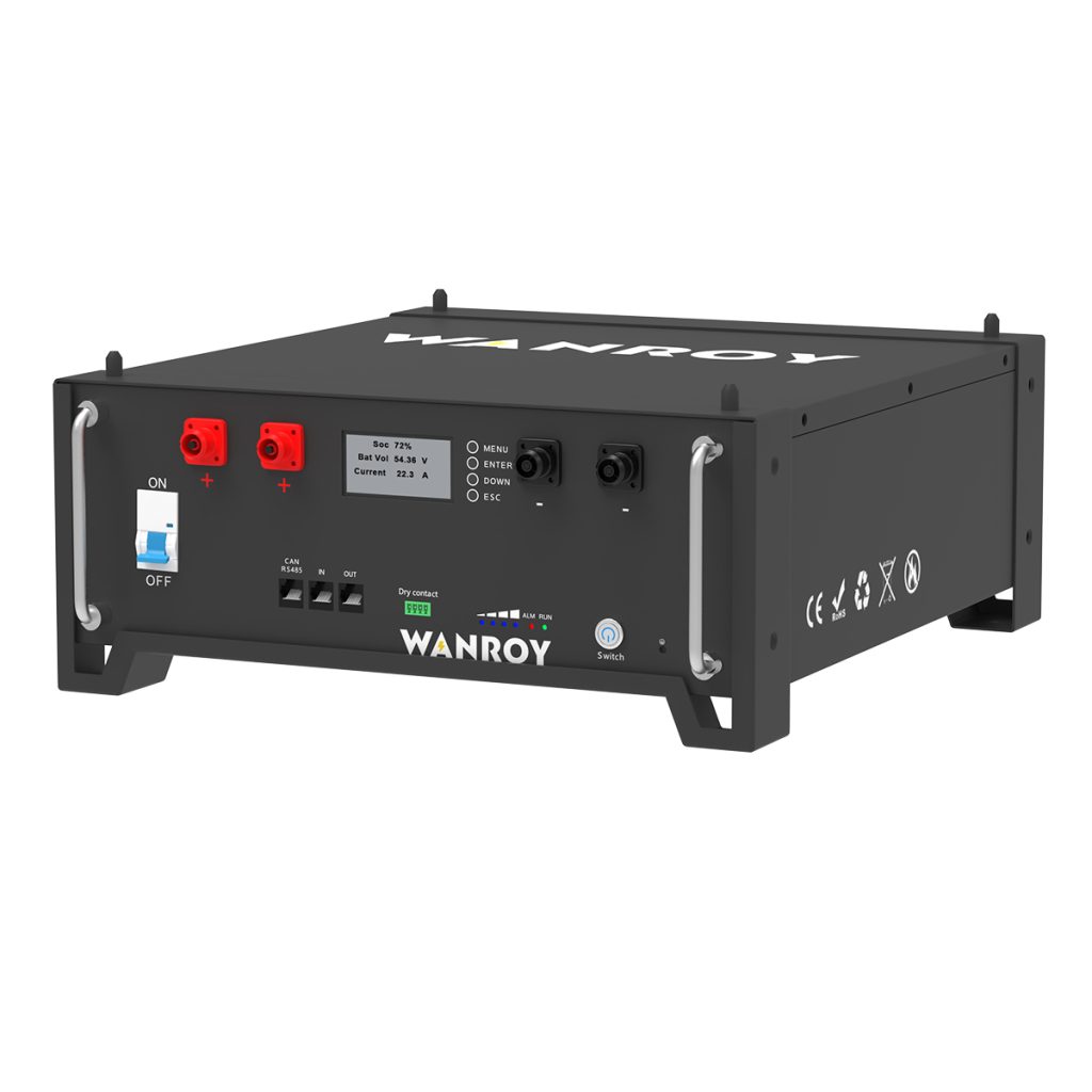 WANROY 51,2V 100Ah LiFePO4 Battery 5,12kWh ESS with Built-in 100A BMS ...