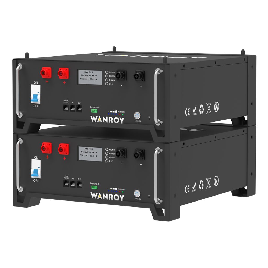 WANROY 51,2V 100Ah LiFePO4 Battery 5,12kWh ESS with Built-in 100A BMS ...